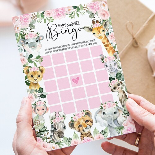 Jungle Baby Shower Game Bundle Girl Safari Animals Baby Shower - Etsy