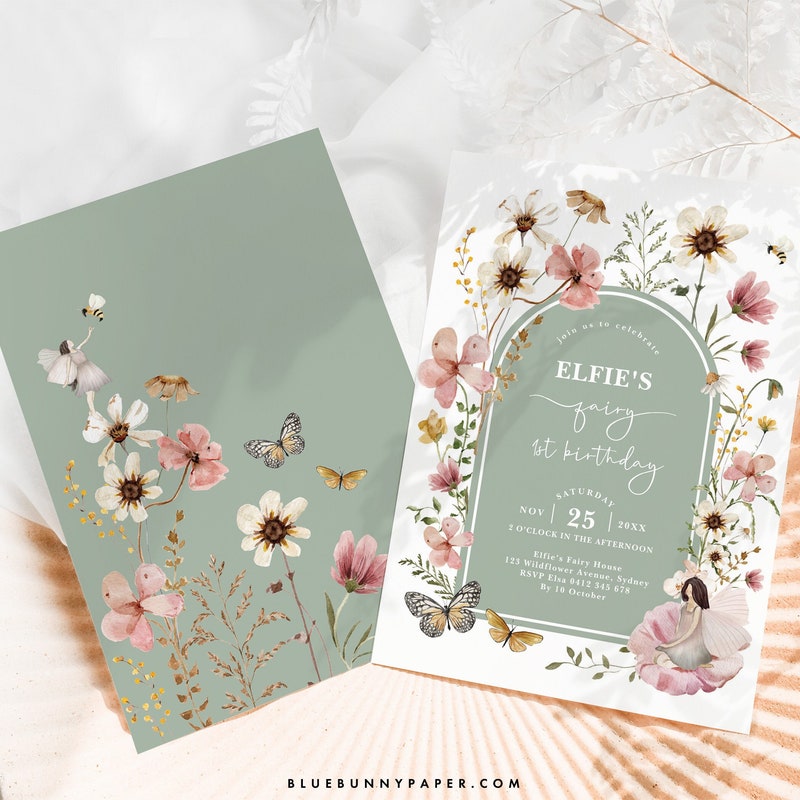 Sage Fairy First Invitation - Etsy