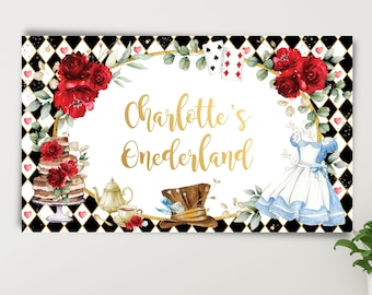 ALICE IN WONDERLAND Milestone Poster Alice Onederland - Etsy