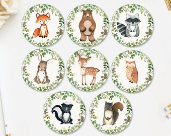 Greenery Woodland Animals Birthday Printable Decor. Forest | Etsy