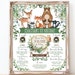 Greenery Woodland Birthday Milestone Poster. Rustic Forest Animals ...
