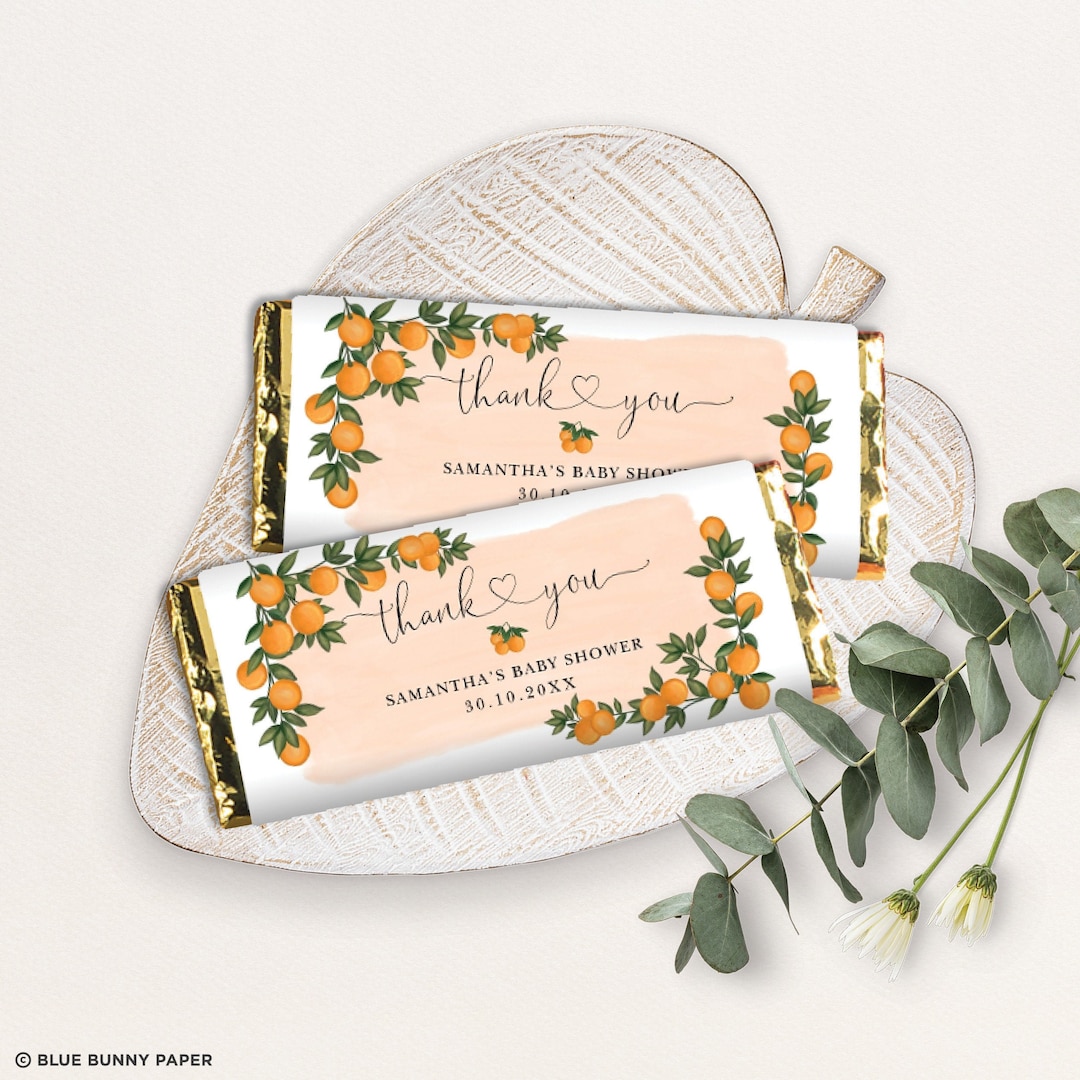 EDITABLE Citrus Chocolate Bar Wrapper, Orange Little Cutie Candy Bar ...