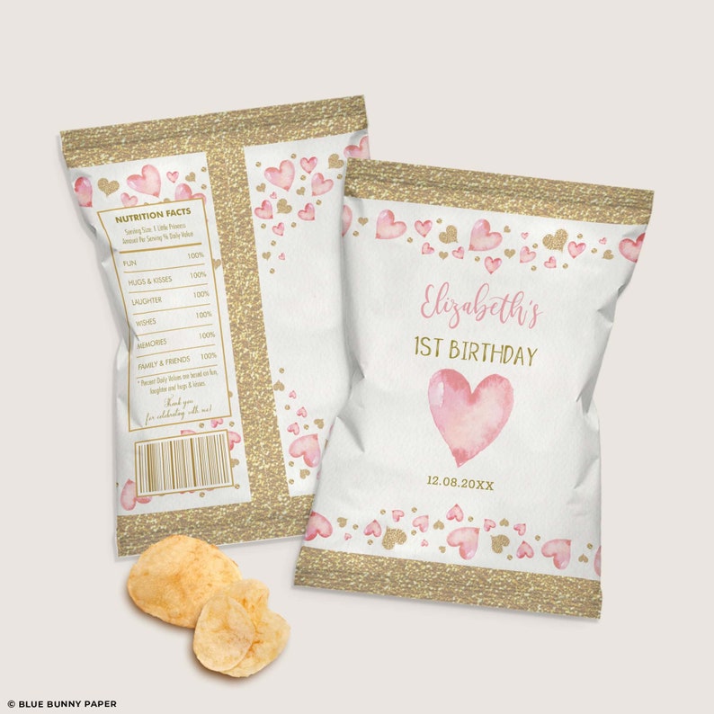 Editable Valentines Chip Bag Template Little Sweetheart | Etsy