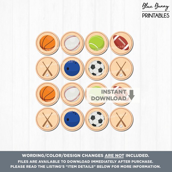 SPORTS cupcake toppers. All Star Birthday Party Favors. Baby Shower ...