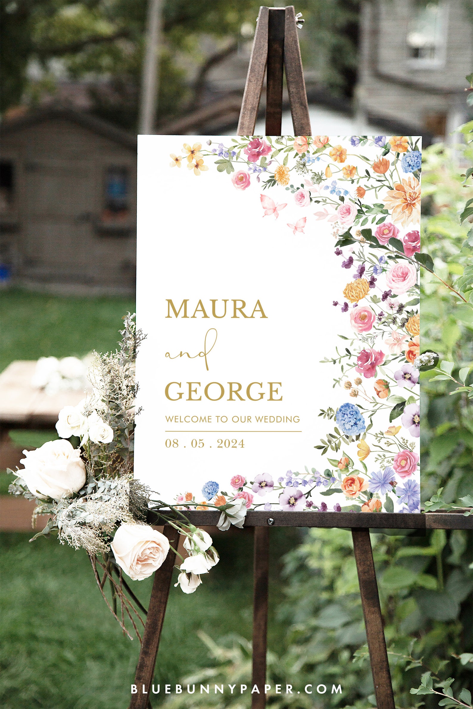 Editable Wildflower Wedding Welcome Sign Colorful Floral - Etsy UK
