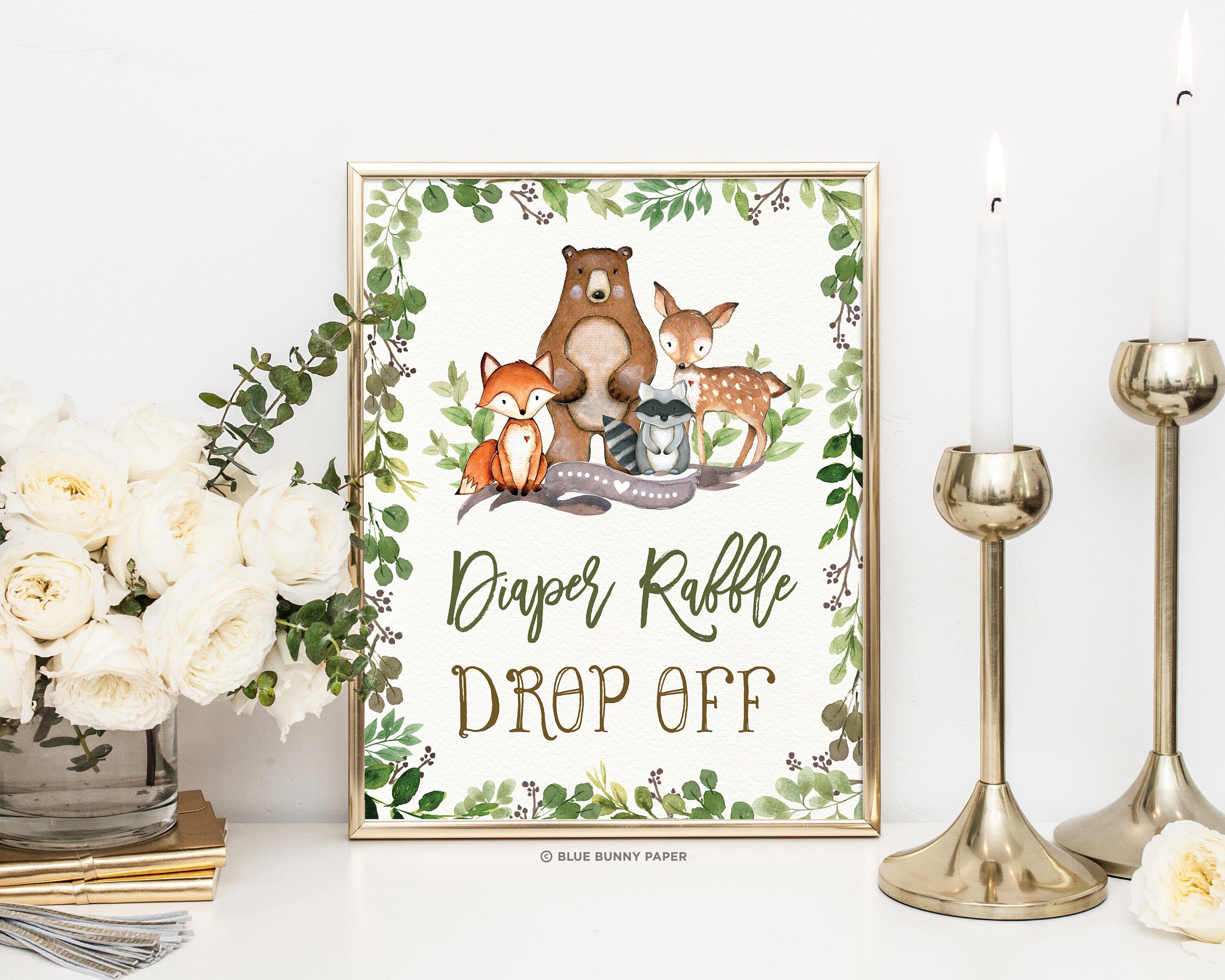 Diaper Drop off Sign. Woodland Baby Shower Decorations. Forest - Etsy