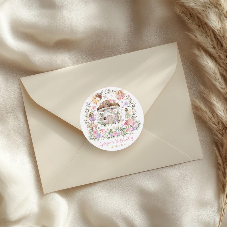 EDITABLE Fairy Round Sticker Label Fairy Garden Circle Tag Template ...