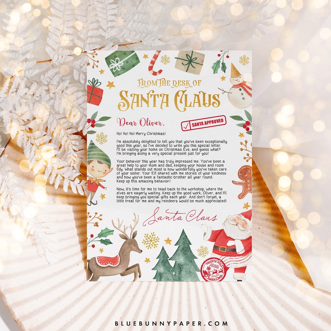 Editable Official Letter From Santa Claus From the Desk of Santa ...