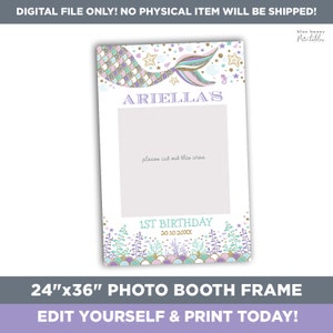 Mermaid Photo Booth Frame. Under the Sea Social Media Selfie Photo ...