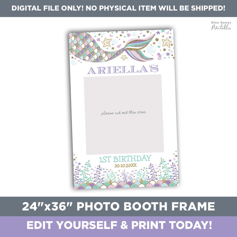 Mermaid Photo Booth Frame. Under the Sea Social Media Selfie - Etsy