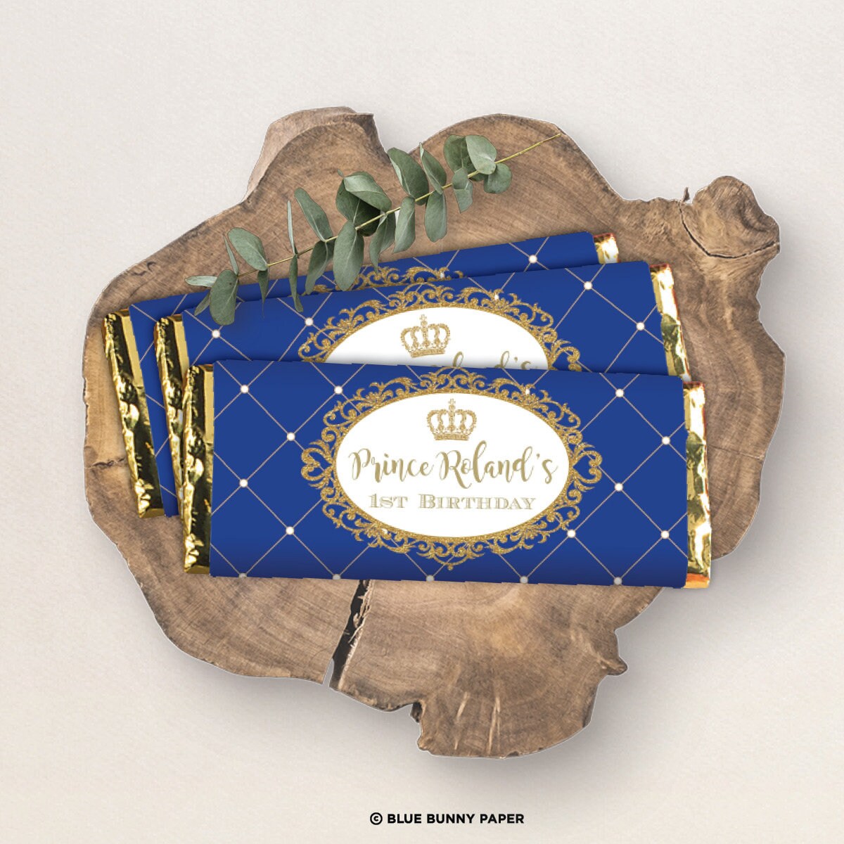 Crown Prince Chocolate Wrapper Royal Blue Gold 1st Birthday - Etsy