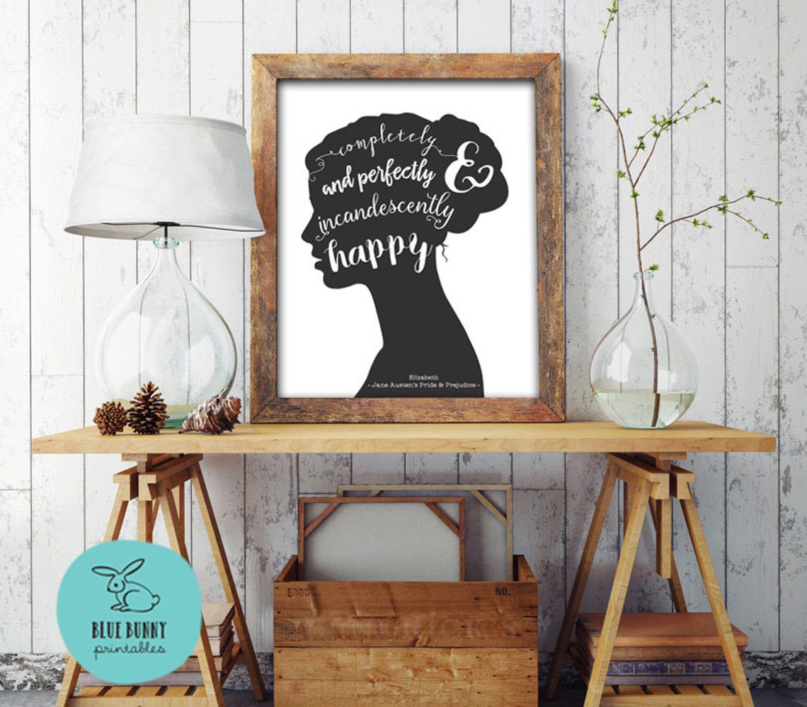 PRIDE and PREJUDICE QUOTE Printable. Jane Austen Wall Decor. - Etsy