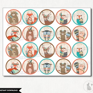 TRIBAL Cupcake Toppers. PRINTABLE. Boho Baby Shower Favors. Pow Wow ...