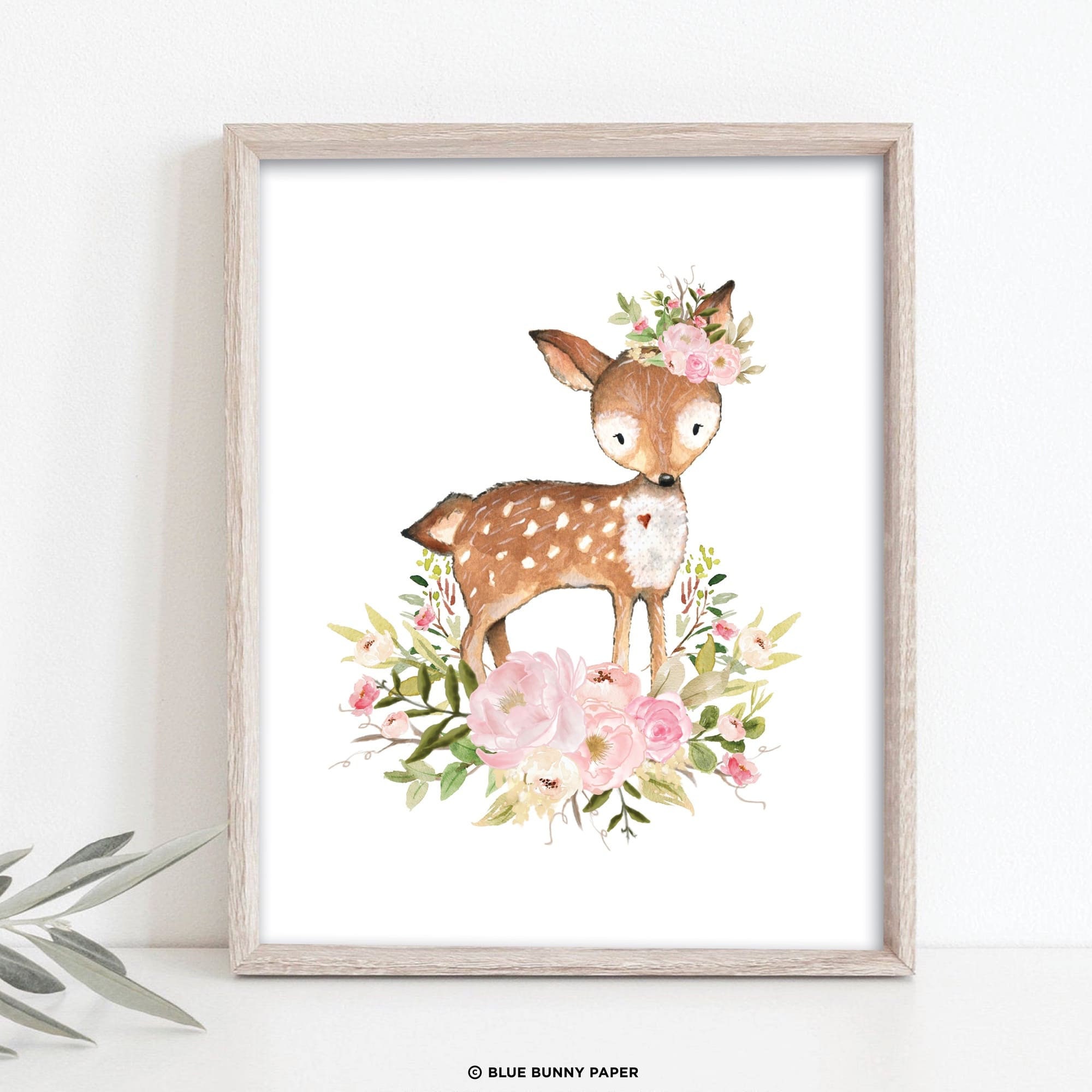 Floral Woodland Animals Printable Sign Set of 4 DIGITAL INSTANT ...