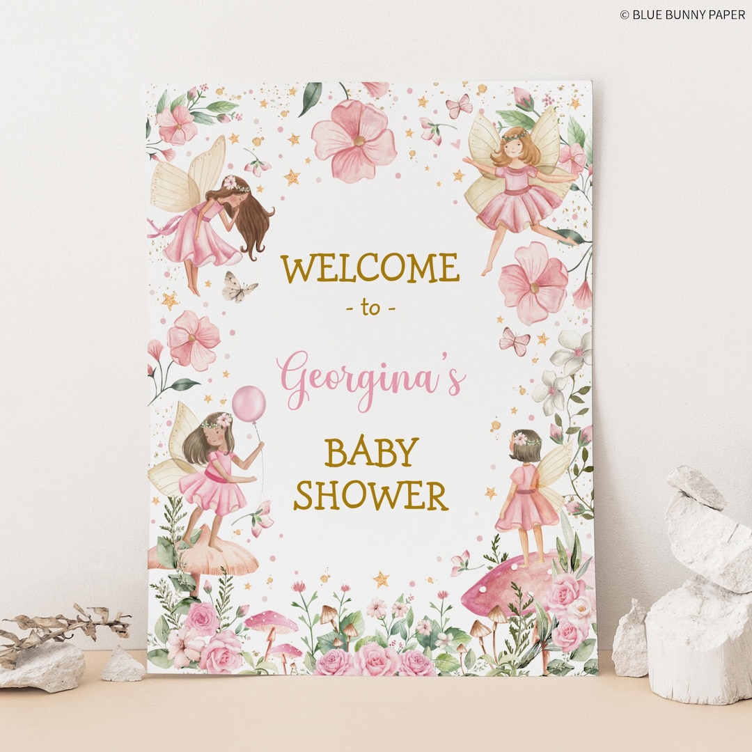 Whimsical Fairy Tales Baby Shower Welcome Sign Editable Template ...