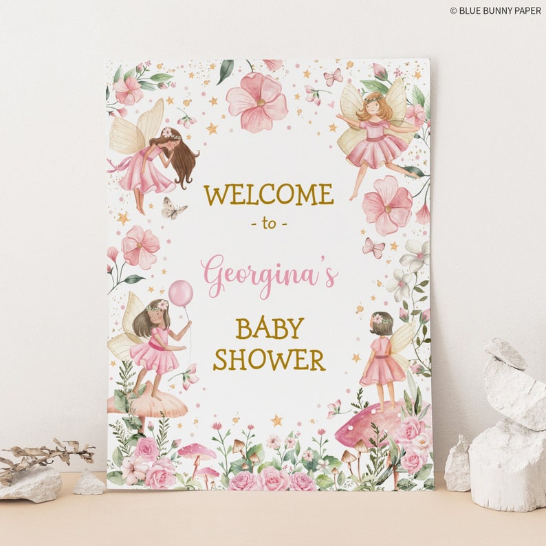 Whimsical Fairy Tales Baby Shower Welcome Sign Editable Template ...