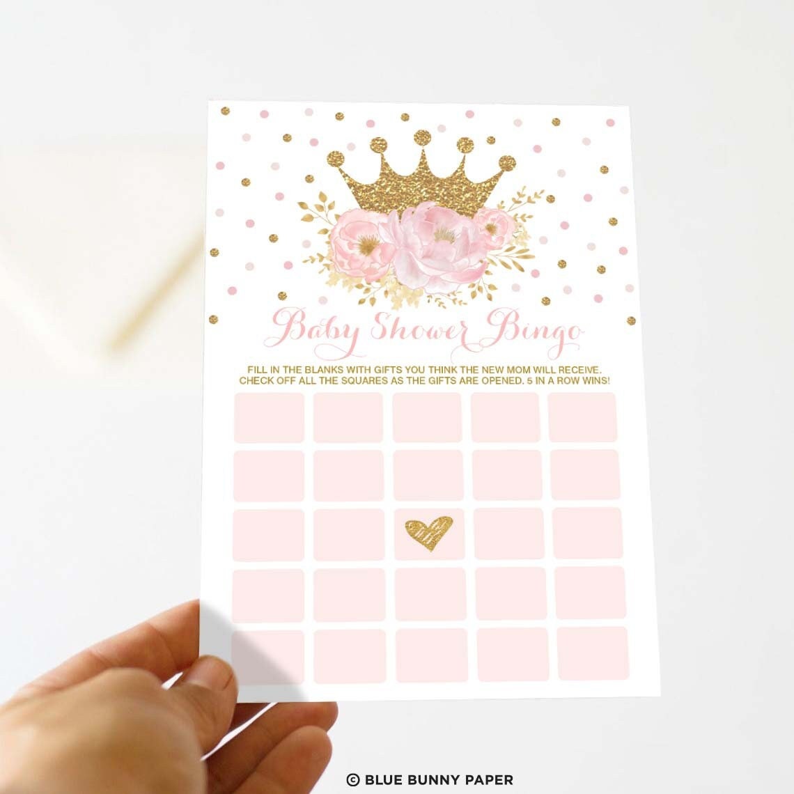 Bingo Baby Shower Crown Princess Baby Shower Printable Royal | Etsy