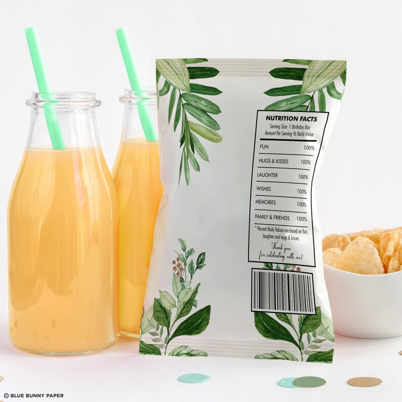 Editable Woodland Chip Bag Forest Animals Birthday Party | Etsy