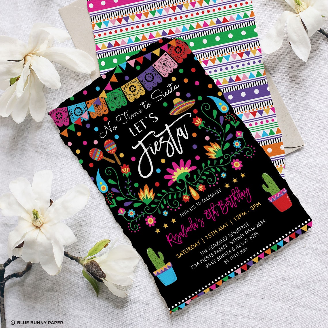 Fiesta Birthday Party Invitation, Mexican Theme Party Printable Invite ...