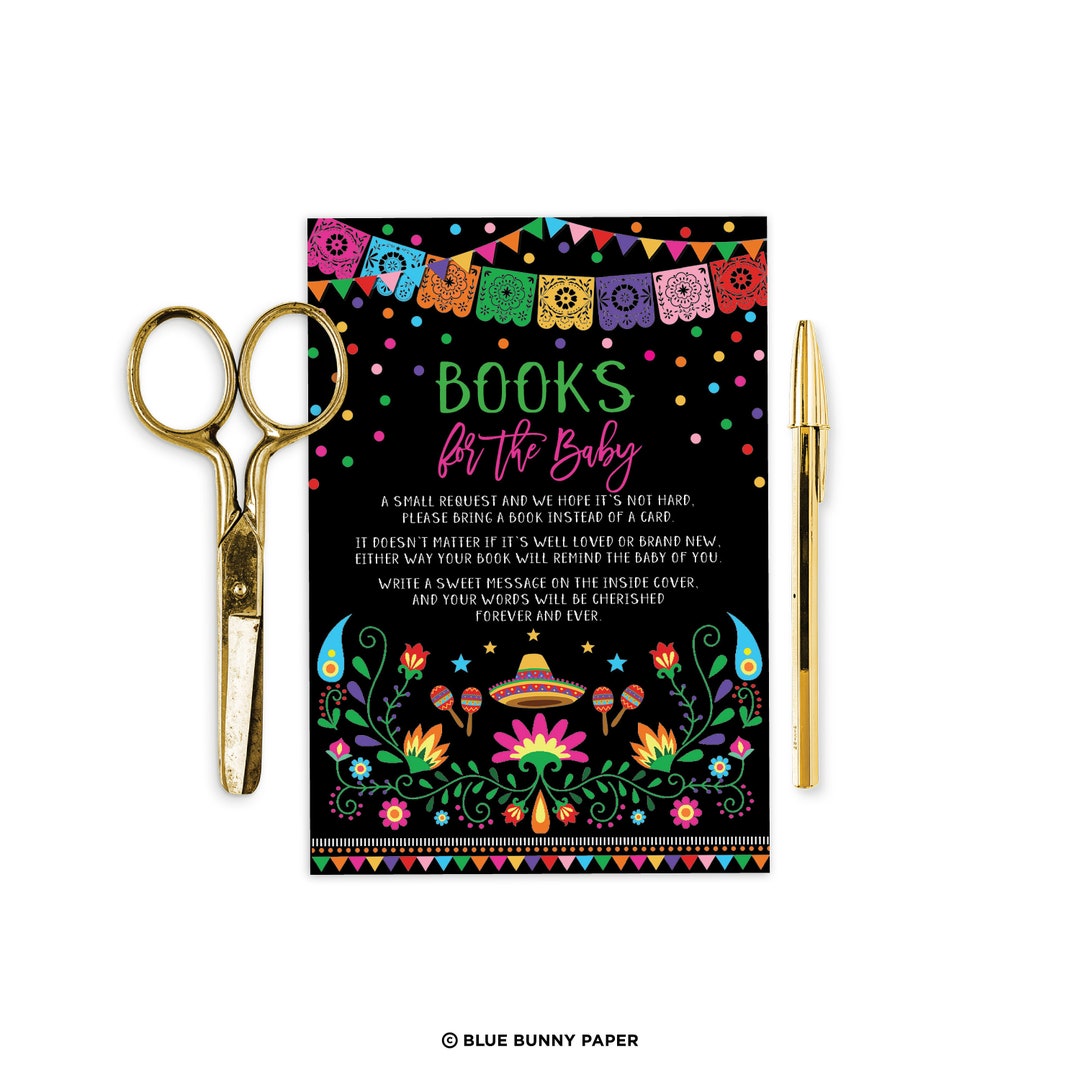 Mexican Fiesta Books for Baby Card. Fiesta Floral Baby Shower Bring a ...
