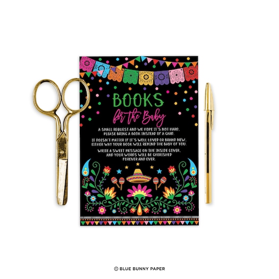 Mexican Fiesta Books for Baby Card. Fiesta Floral Baby Shower Bring a ...