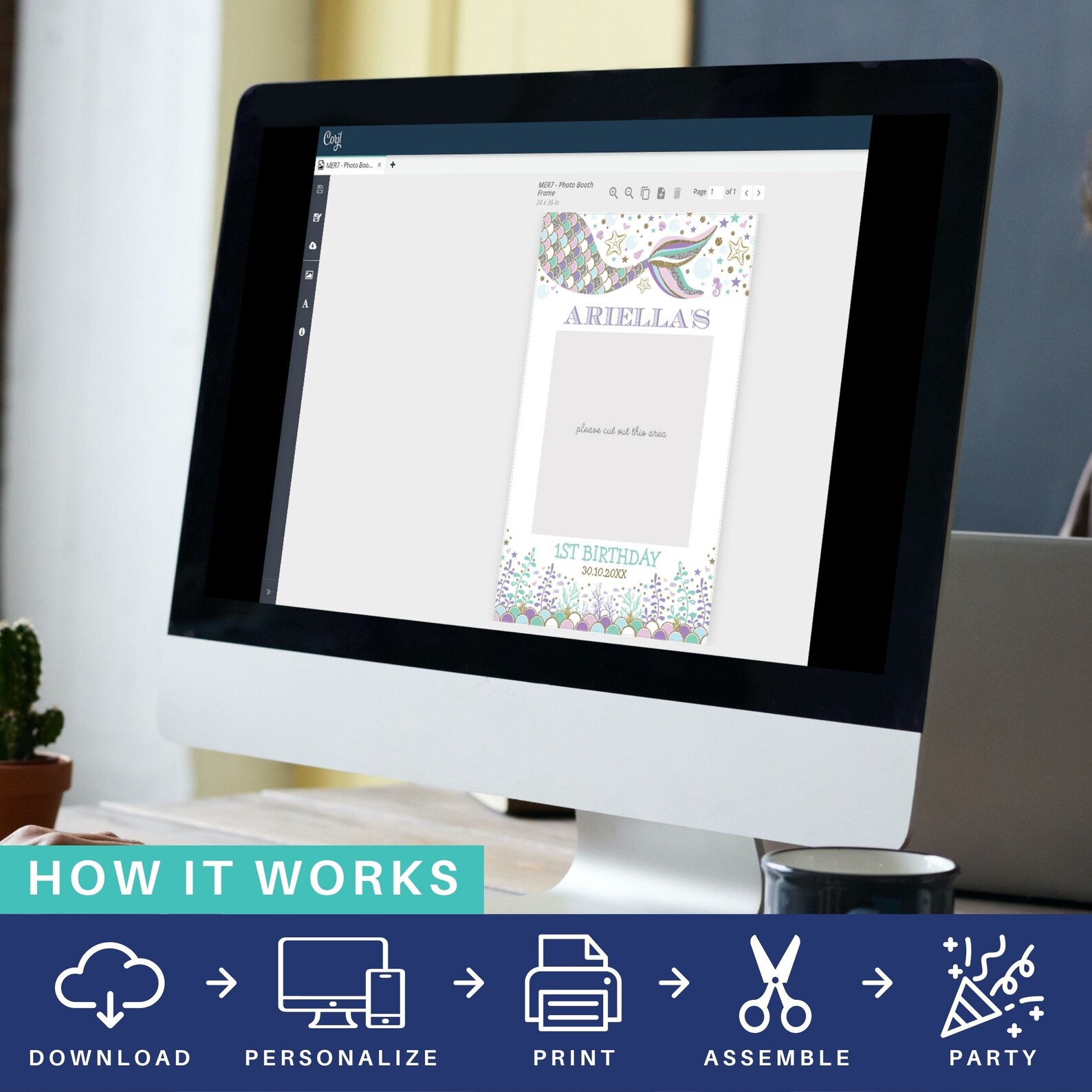 Mermaid Photo Booth Frame. Under the Sea Social Media Selfie - Etsy