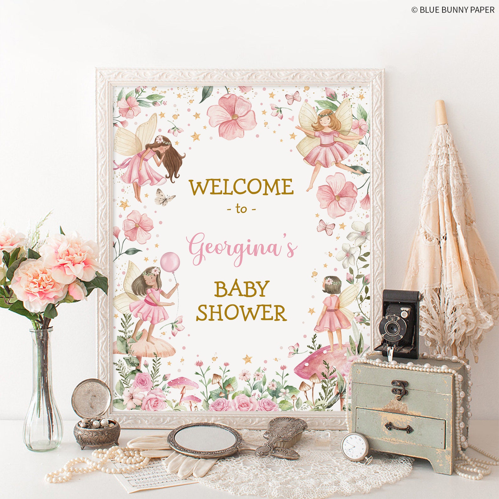 Whimsical Fairy Tales Baby Shower Welcome Sign Editable Template ...