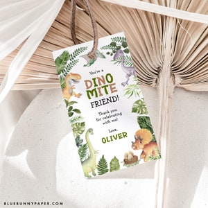 Dinosaur Favor Tag Dino Birthday Party Favors Dinomite Label Boy ...
