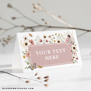 Editable Fairy Food Labels Wildflower Fairy Food Tent Place Cards Dusty ...
