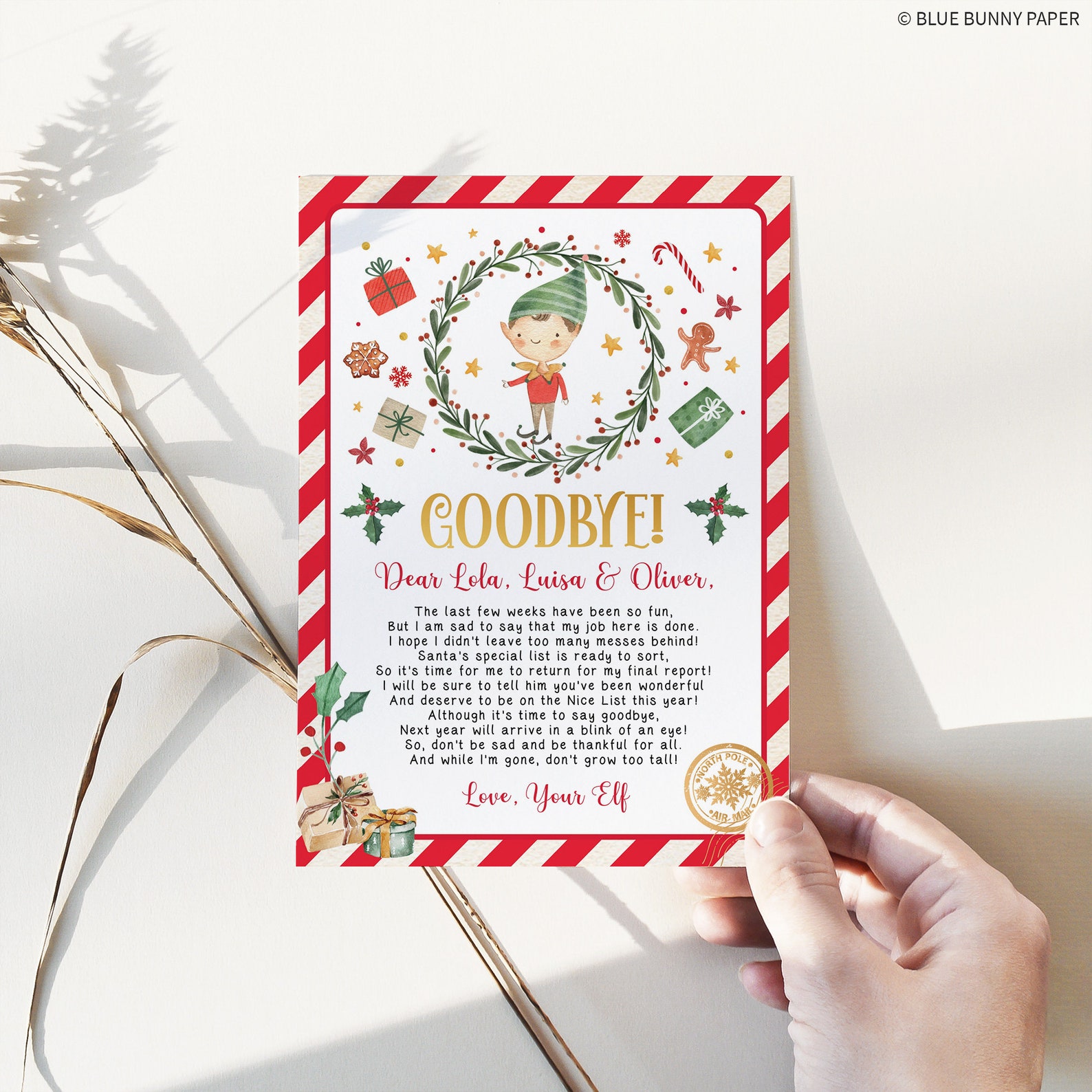 Editable Elf Goodbye Letter Elf Departure Letter Elf Farewell - Etsy