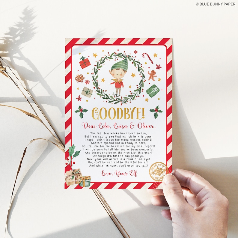Editable Elf Goodbye Letter Elf Departure Letter Elf Farewell - Etsy