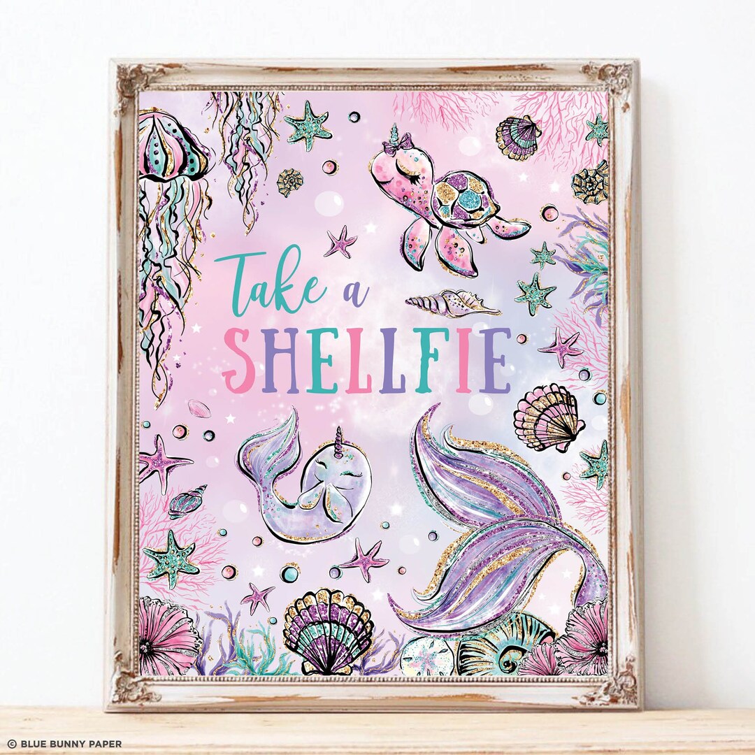 Take a Shellfie, Mermaid Selfie Sign, Photo Booth Props, Under the Sea ...
