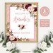 Floral Rose Gold Welcome Sign. Glam Burgundy Blush Flower Bridal Shower ...