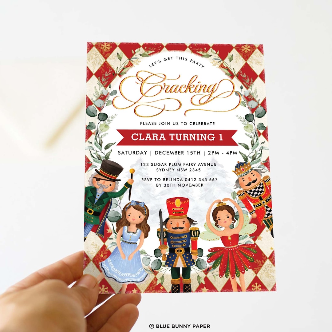 Nutcracker Party Invitation, Winter Onederland Birthday Invite, Sugar ...