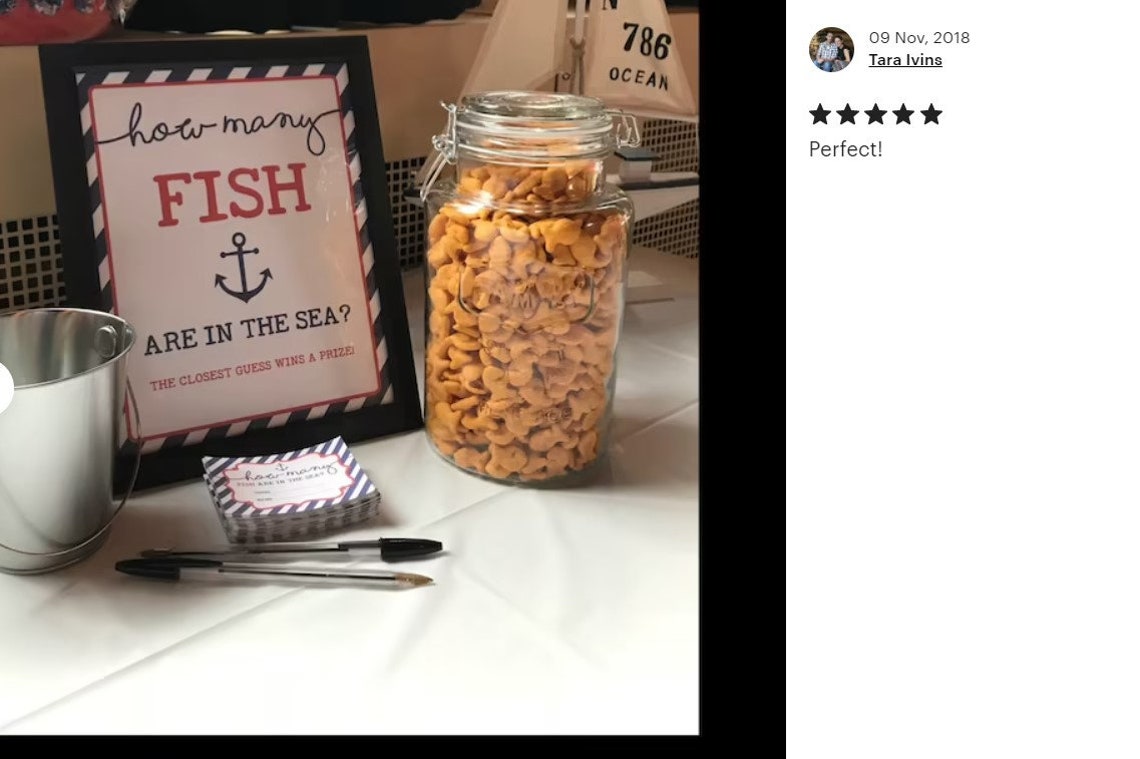 Guess How Many Fish Are in the Sea Printable. Nautical Baby Shower Game ...