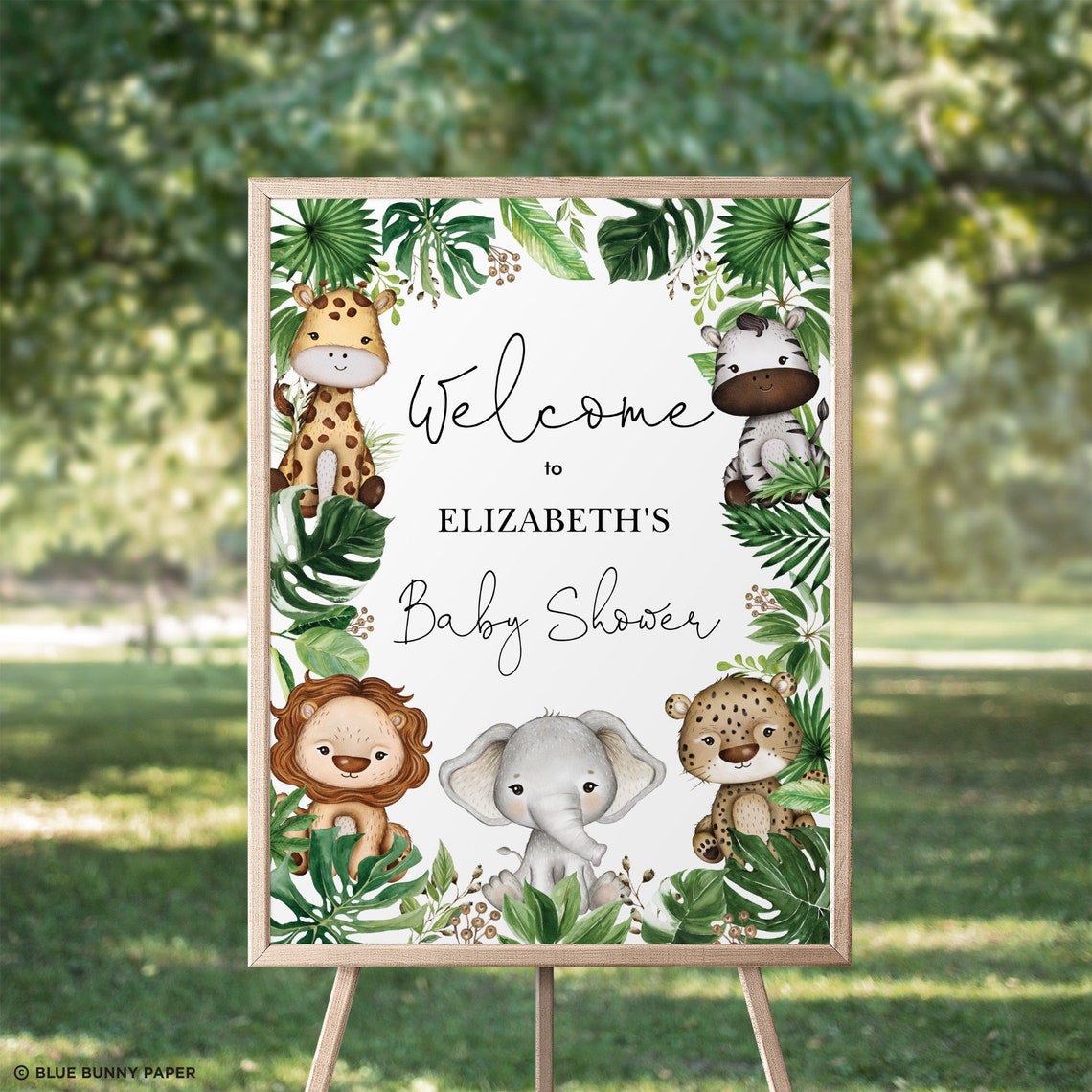 Editable Safari Welcome Sign Tropical Jungle Animals Baby - Etsy