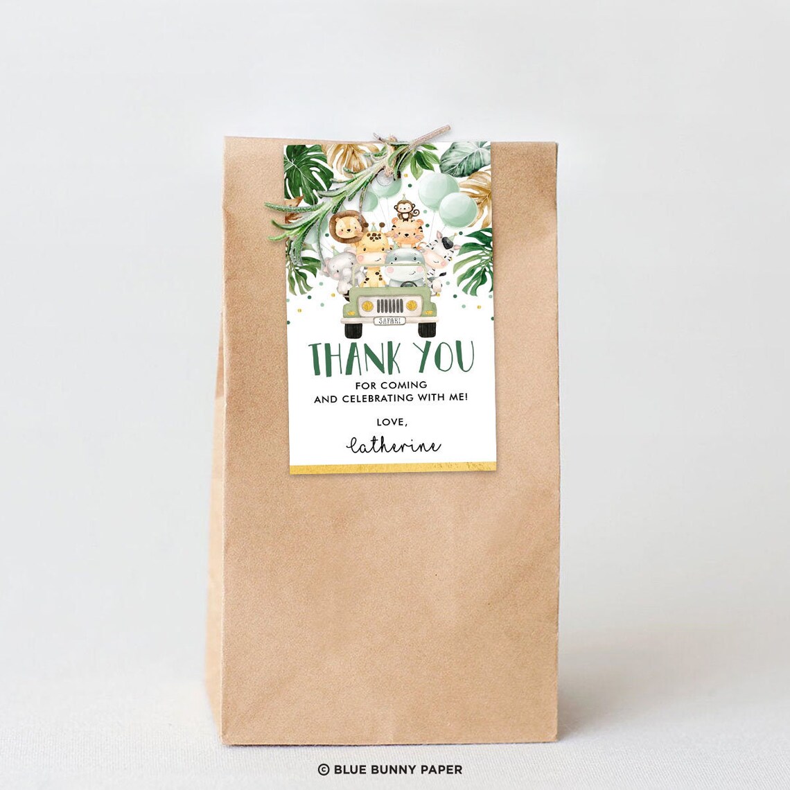 Editable Safari Favor Tag Template. Tropical Greenery Jungle - Etsy