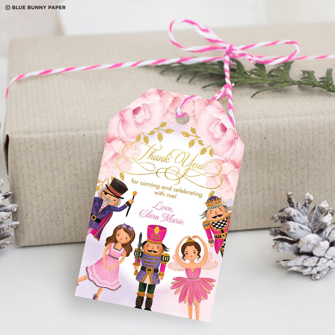 Editable Nutcracker Favour Tags, Christmas Gift Tags, Sugar Plum Fairy ...
