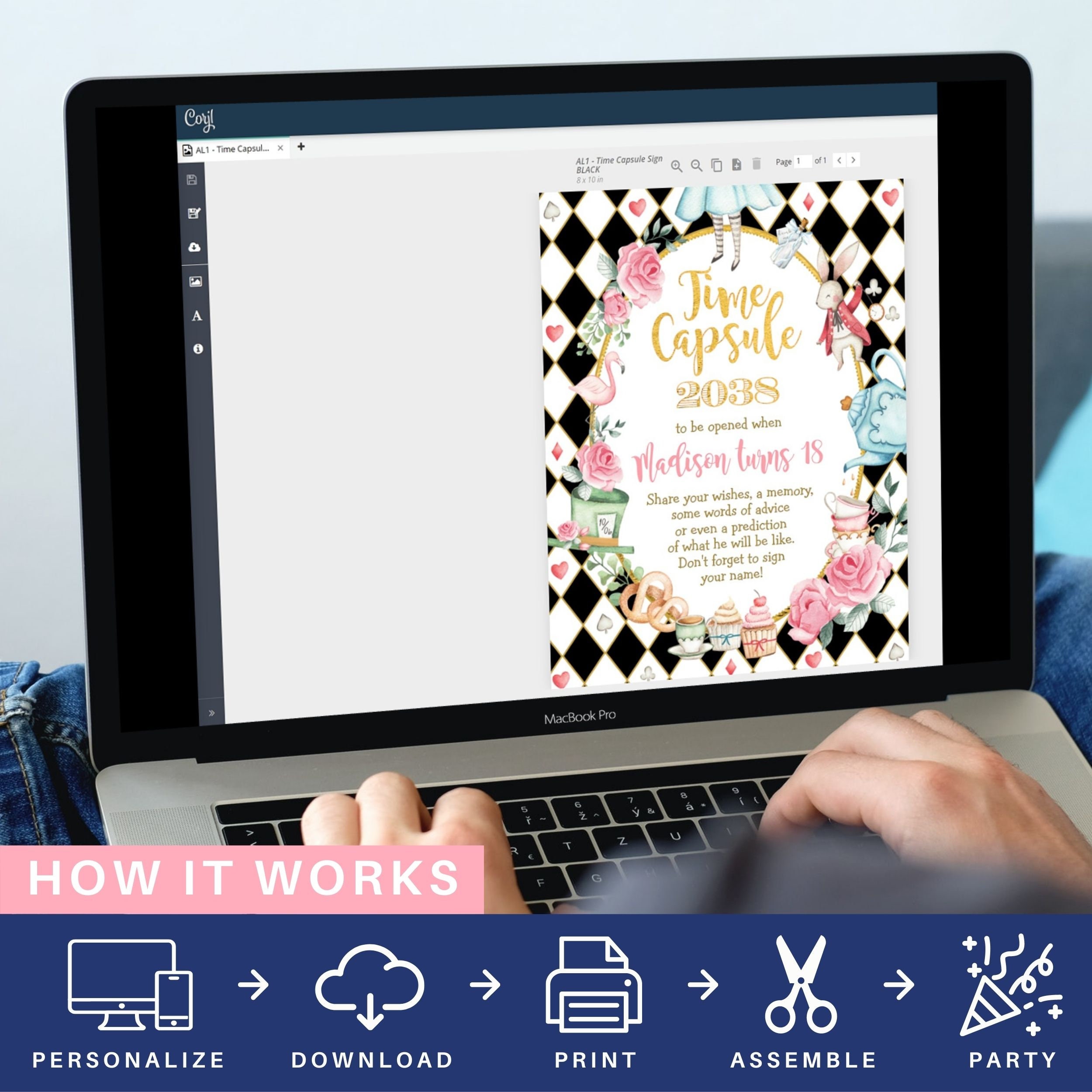 Alice in Wonderland TIME CAPSULE, Mad Tea Party First 1st Birthday ...