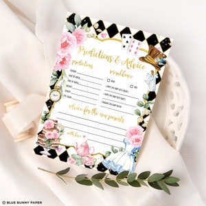 Floral Alice in Wonderland Baby Shower Game, Predictions and Advice for ...