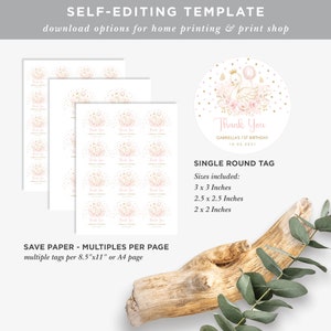 EDITABLE Swan Round Sticker Label Swan Princess Circle Tag Template ...