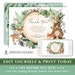 Woodland Thank You Card. Greenery Forest Animals EDITABLE TEMPLATE ...