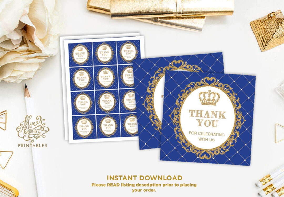 Royal Prince Baby Shower Favor Tags. Prince First Birthday Party ...