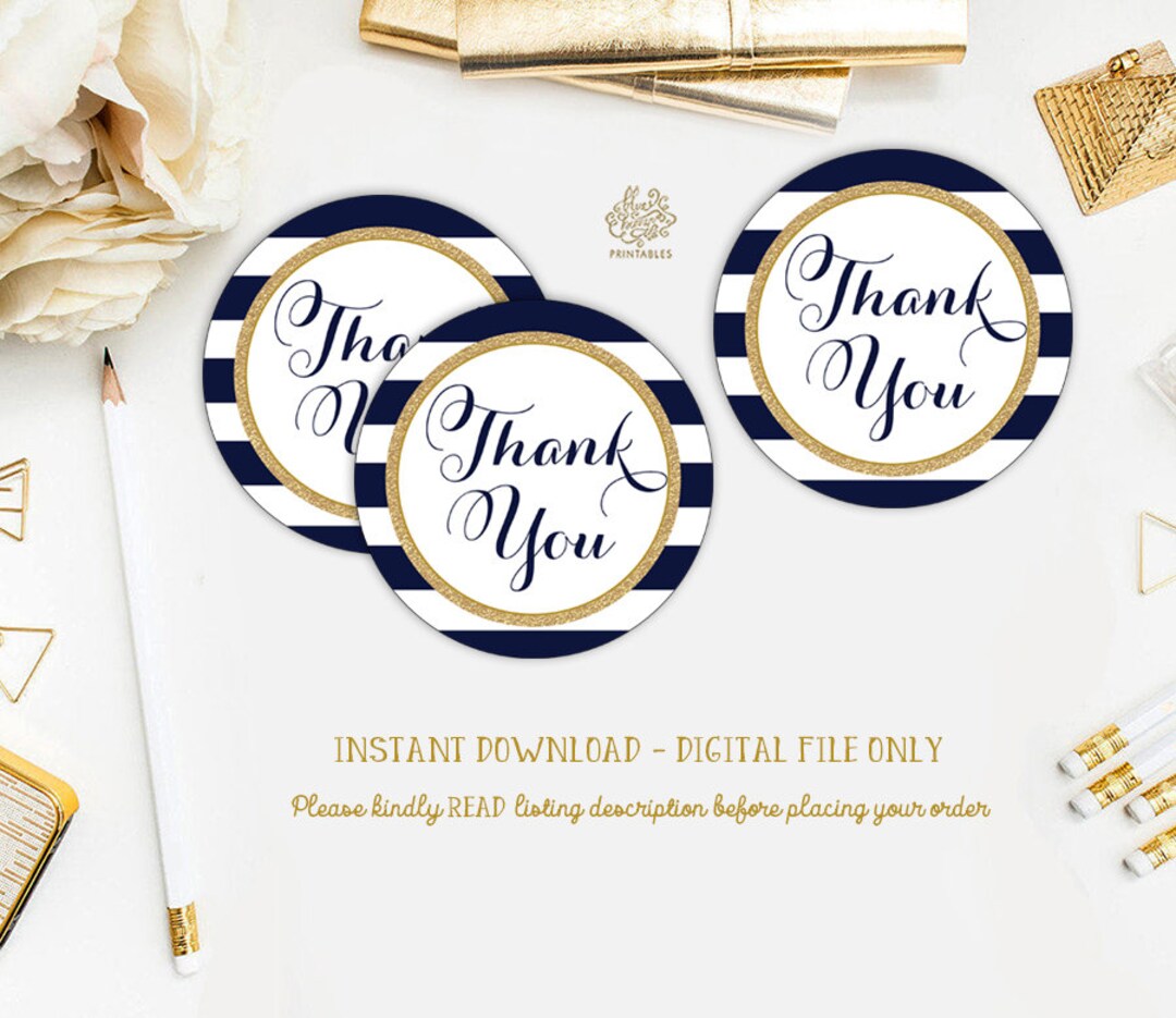 Navy & Gold Cupcake Toppers. Boy First Birthday Party Favors. Baby ...