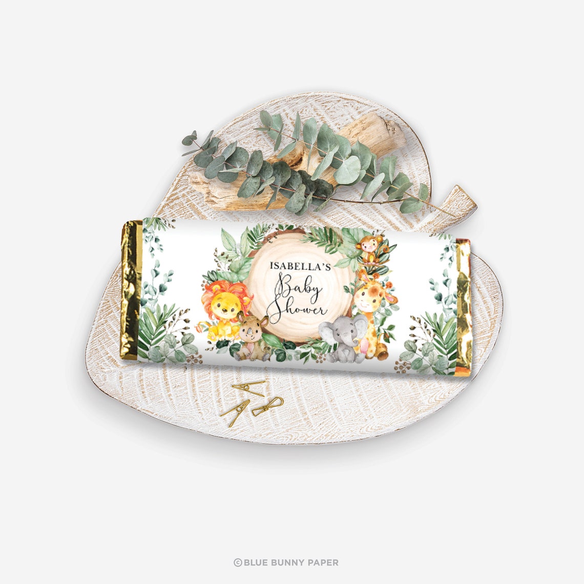 EDITABLE Safari Chocolate Bar Wrapper. Greenery Jungle Wild | Etsy Canada