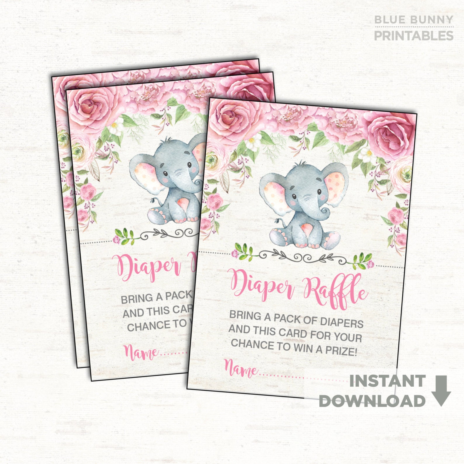 Girl Elephant Baby Shower. Little Peanut Diaper Raffle Ticket. | Etsy