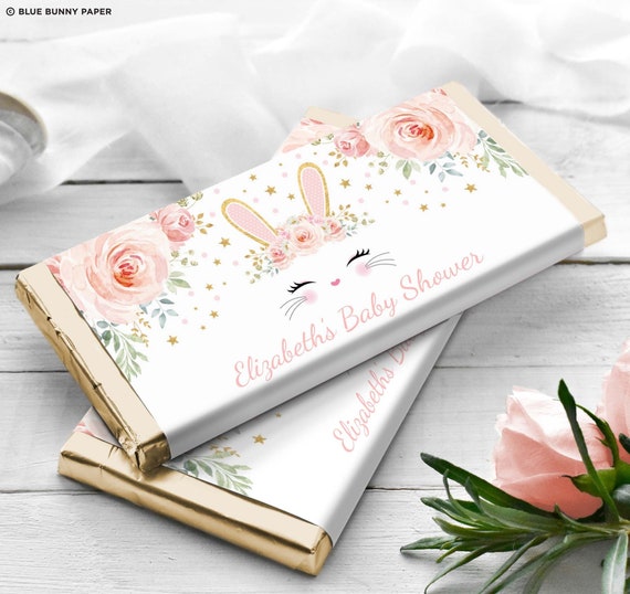 EDITABLE Bunny Chocolate Wrapper / Girl Rabbit Birthday Candy - Etsy