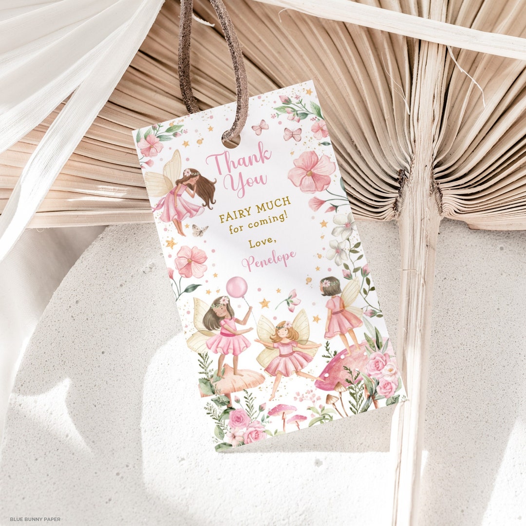 Editable Fairy Garden Favor Tag Template Girl Birthday or Baby Shower ...