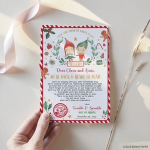 Editable Elf Arrival Letter Christmas Elves Return Letter We're Back ...