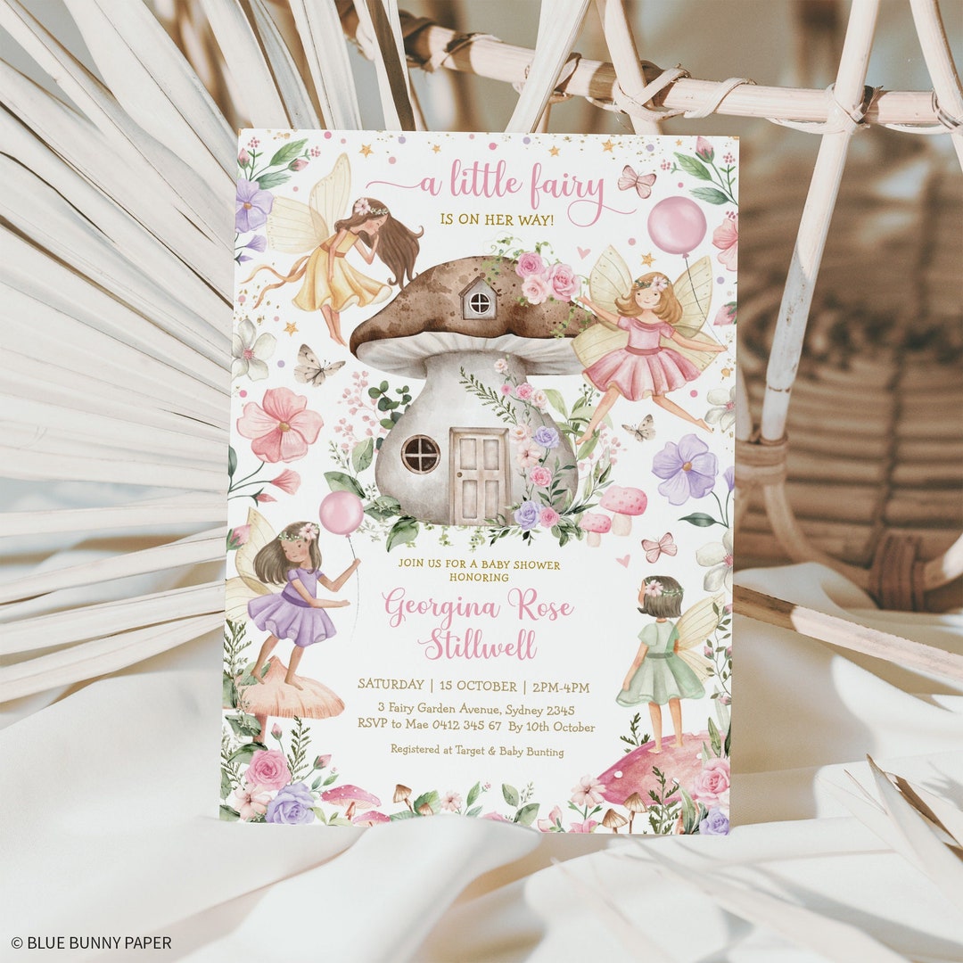 Fairy Tale Baby Shower Invitation Editable Template Enchanted Forest ...